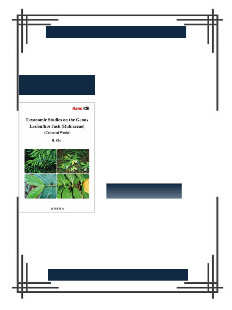 Taxonomic Studies on the Genus Lasianthus Jack Rubiaceae Collected ...
