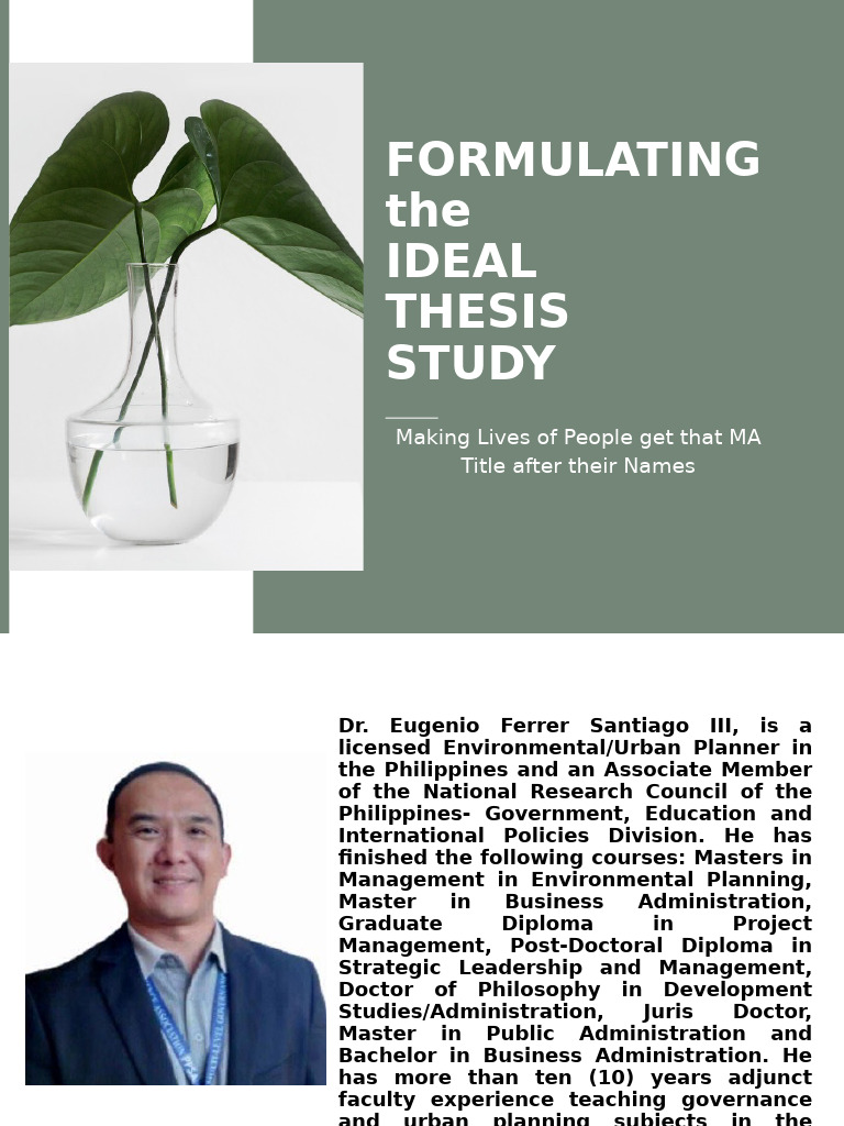 Finding The Ideal Thesis Subjecttopic | PDF | Thesis | Academia