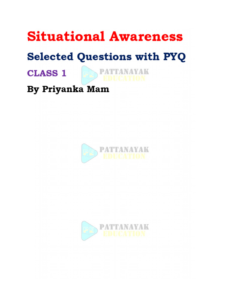 Situational Awareness Questions for Class 1 | PDF