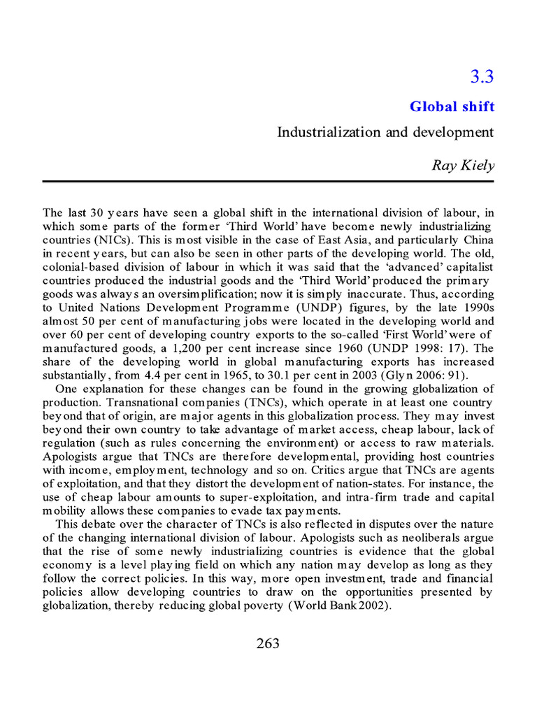 3.3 Global Shift_Industrialization and Development | PDF