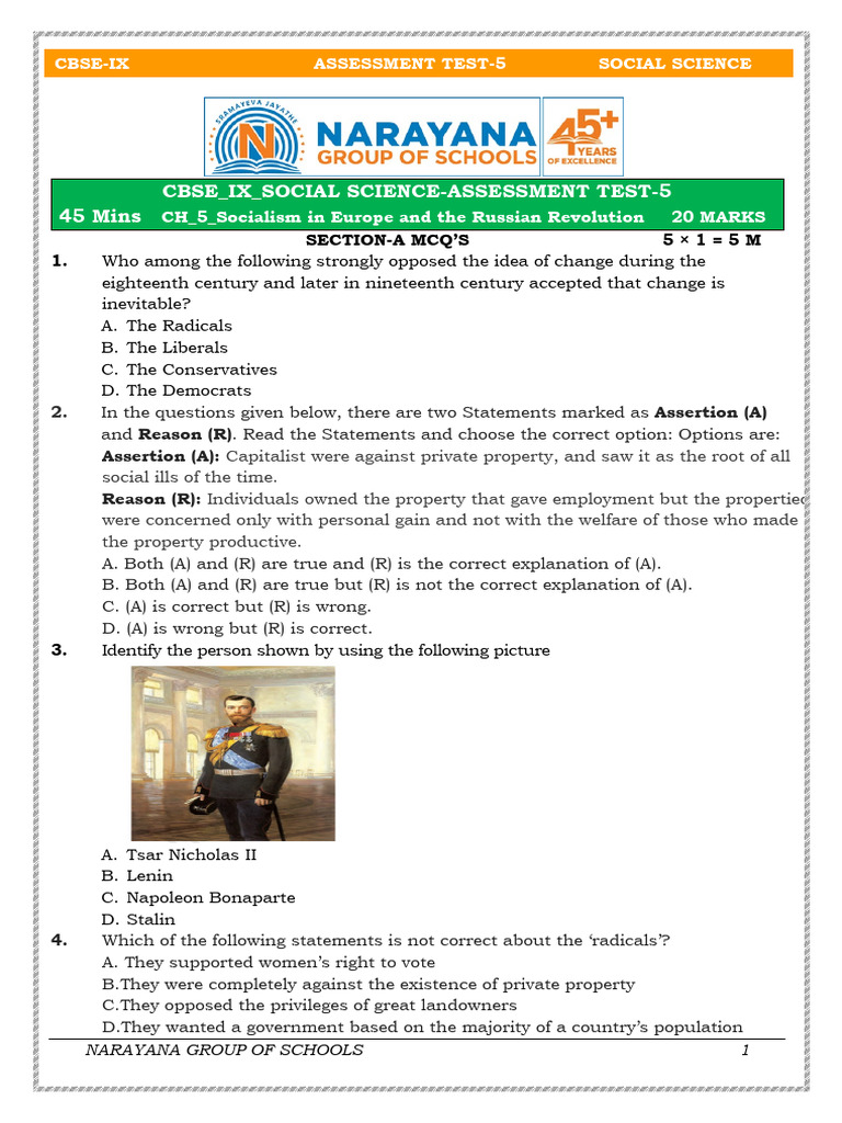 CBSE_IX_SS-ASSESSMENT TEST-5_French Revolution-QP_20250114_192124 | PDF ...