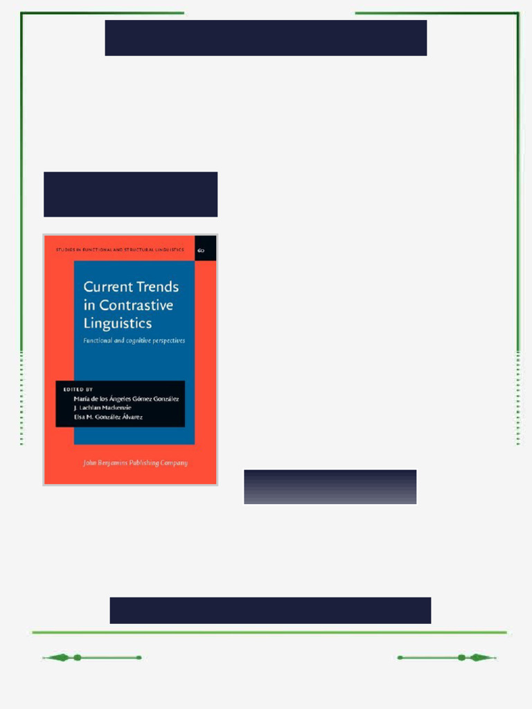 Current Trends in Contrastive Linguistics Functional and Cognitive ...