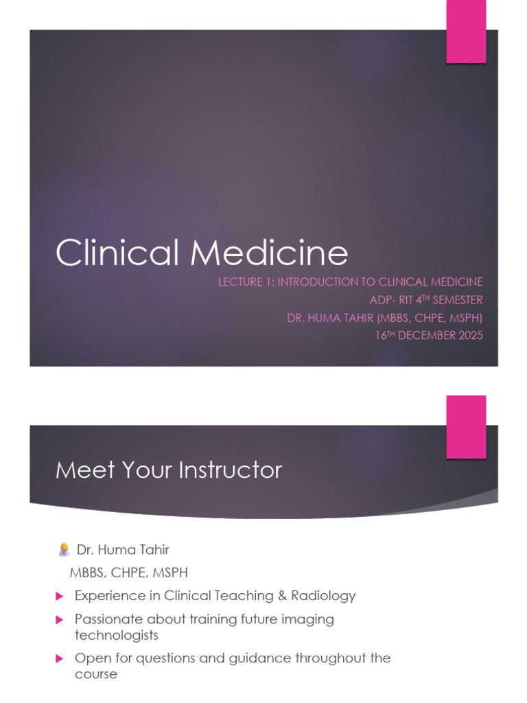 Lec1-Clinical Medicine Intro (1) | PDF | Medical Imaging | Radiology