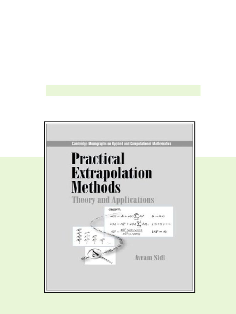Practical Extrapolation Methods Theory and Applications 1st Edition ...