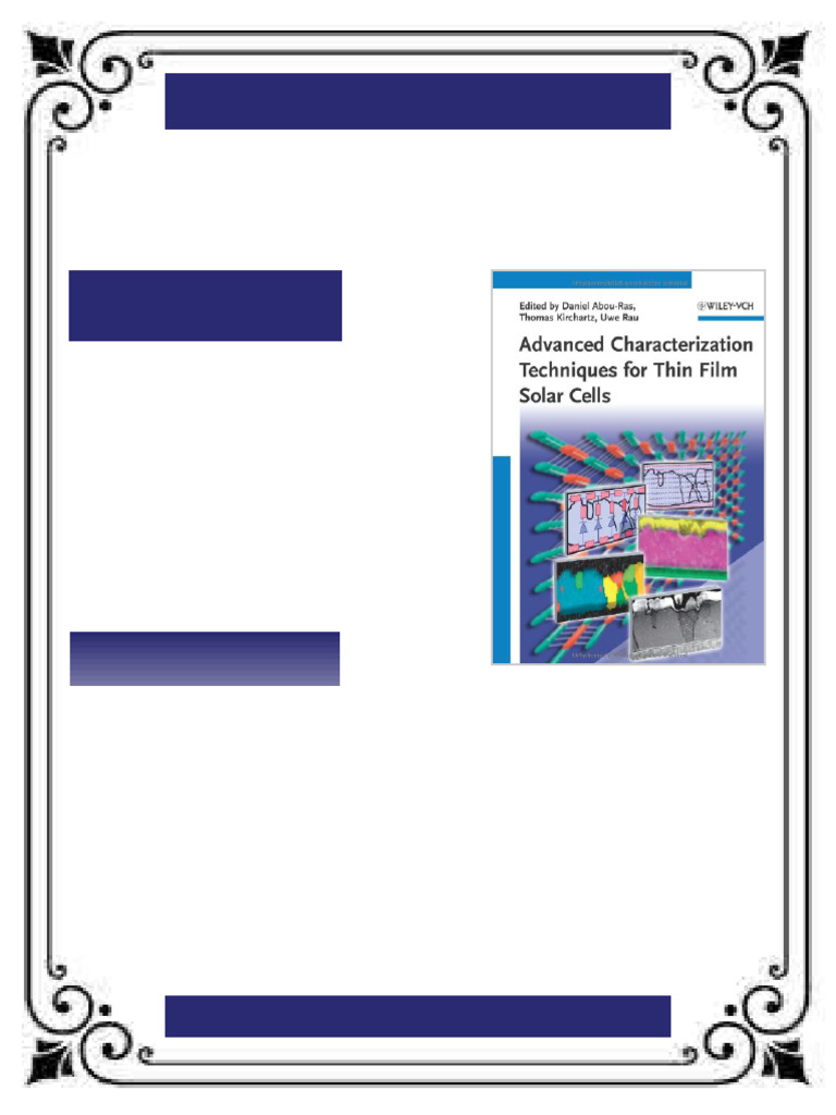 Advanced Characterization Techniques for Thin Film Solar Cells 1st ...