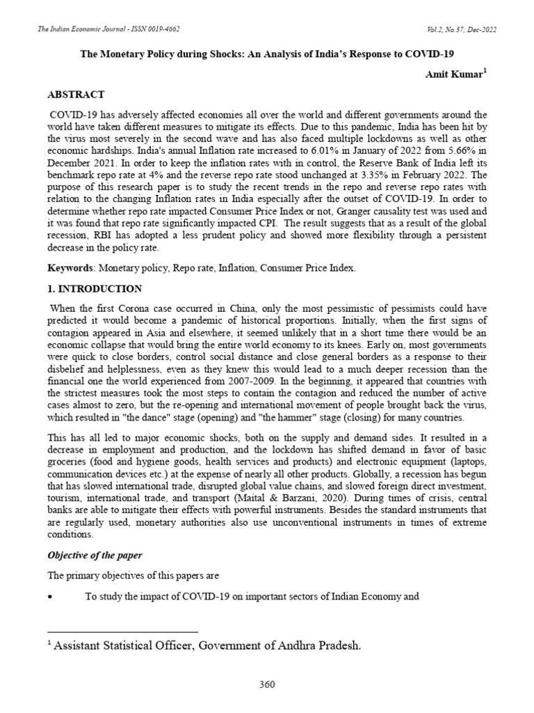 IEA Monetary Policy Paper | PDF | Inflation | Monetary Policy