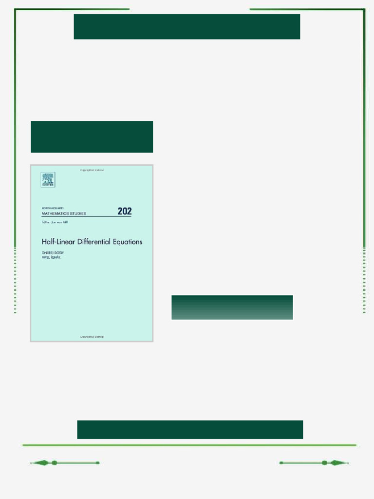 Half Linear Differential Equations 1st ed Edition Ondřej Doślý And ...