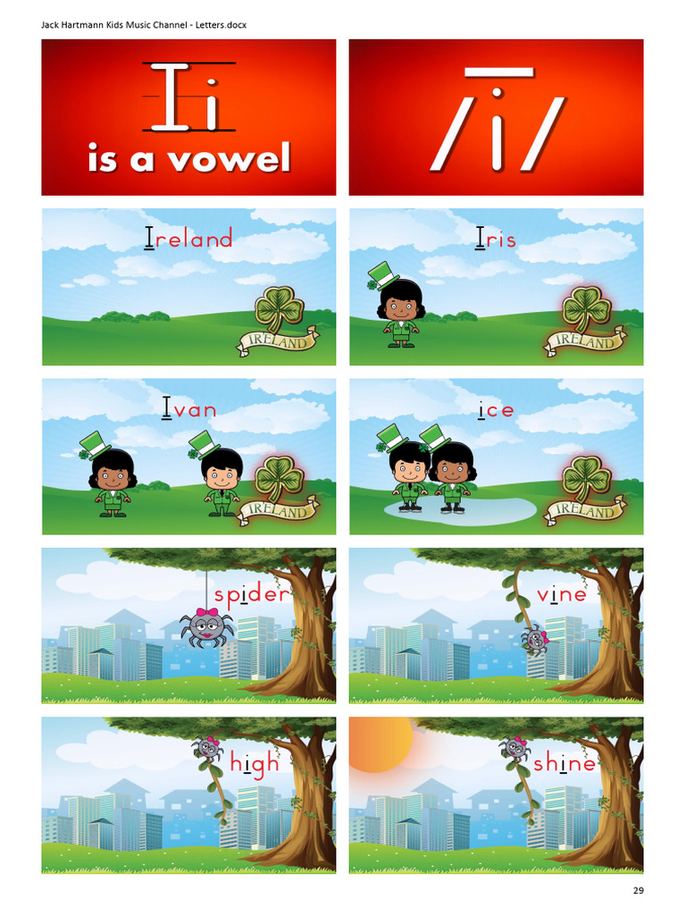 Jack Hartmann Kids Music Channel - Long Vowel I | PDF