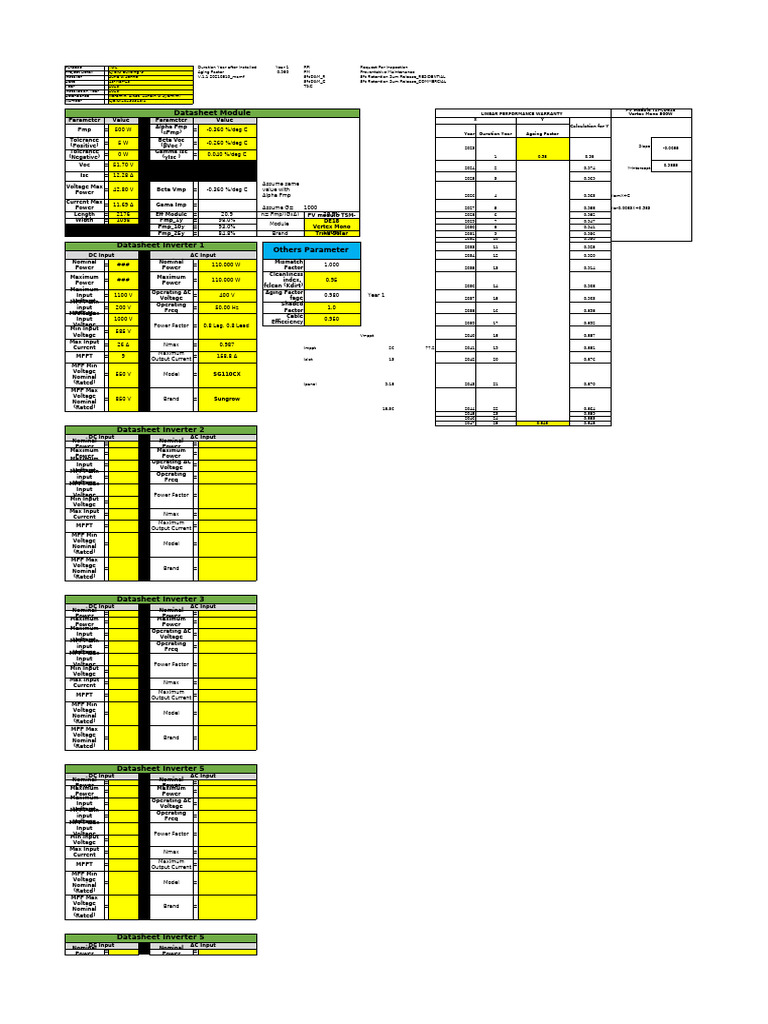 Voc Isc Test Sheet | PDF | Manufactured Goods | Electrical Engineering