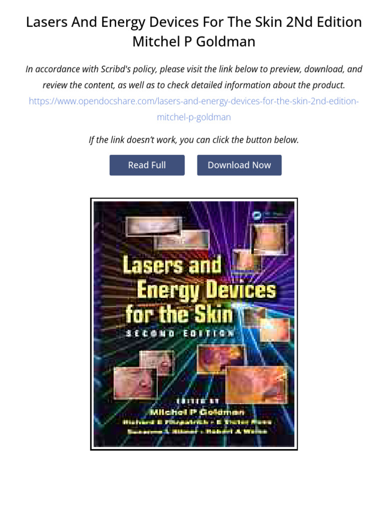 Lasers and energy devices for the skin 2nd Edition Mitchel P Goldman ...