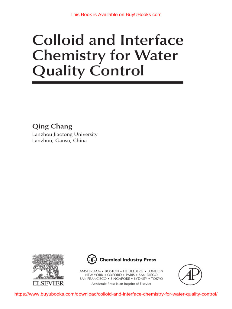 Colloid and Interface Chemistry for Water Quality Control PDF. | PDF ...