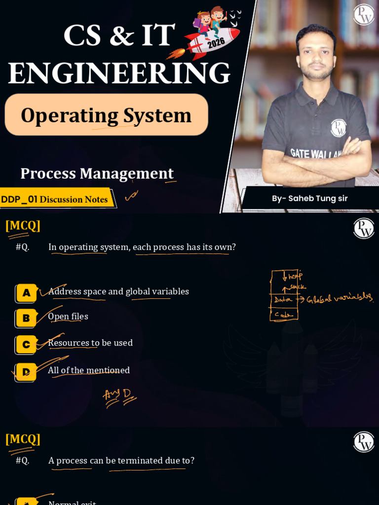 Process Management DPP 01 Discussion Notes | PDF