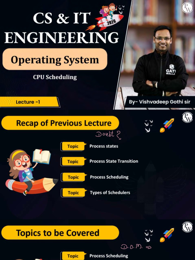 CPU Scheduling 01 Class Notes | PDF