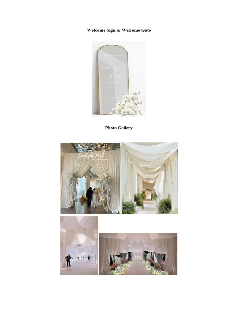 Welcome Sign & Gate Photo Gallery | PDF