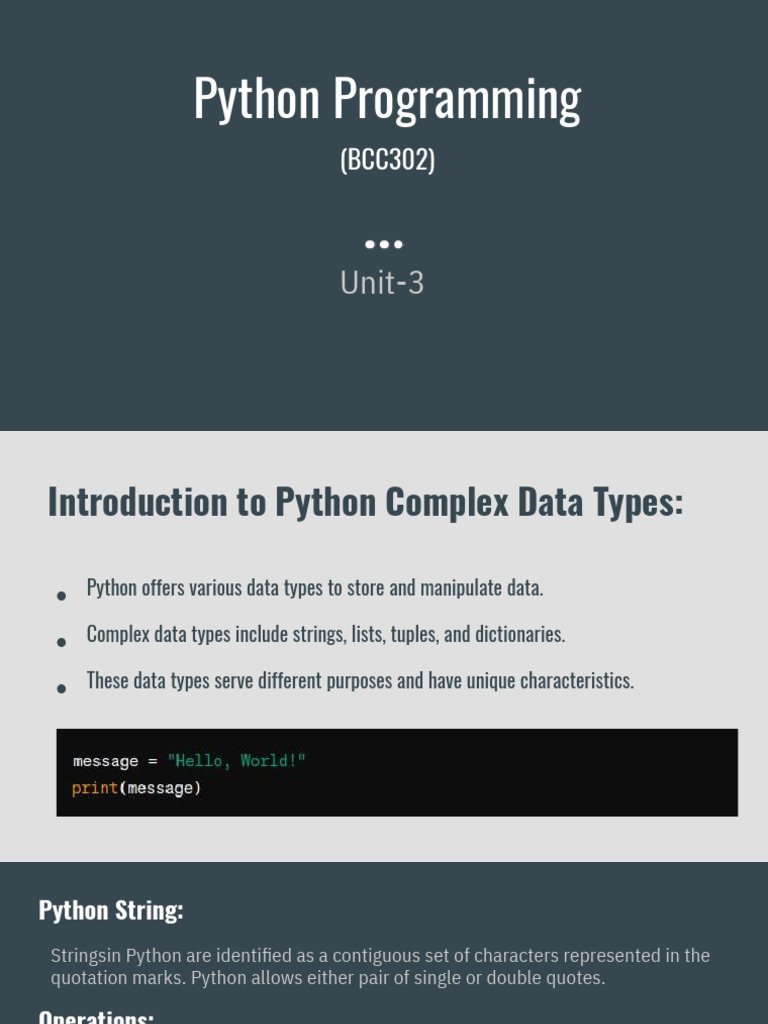 Python programming Unit 3 | PDF | Parameter (Computer Programming ...