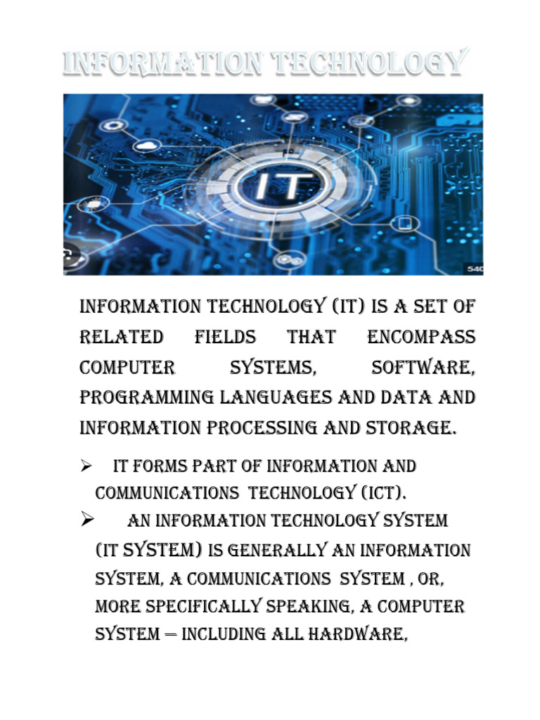 Overview of Information Technology Systems | PDF