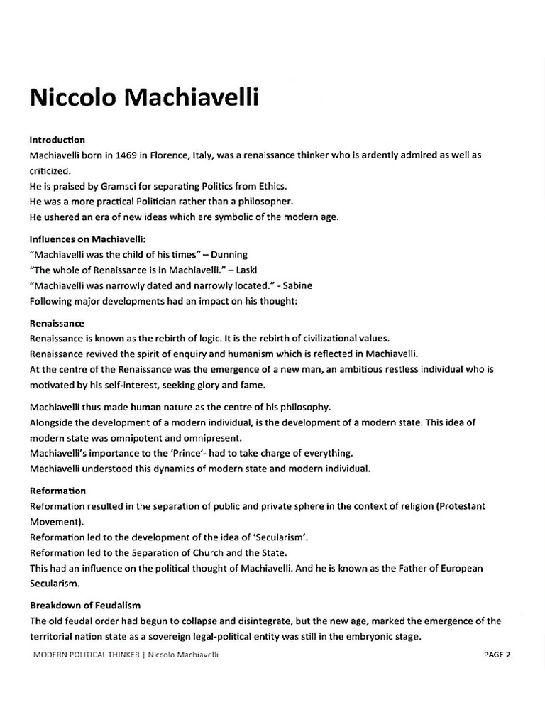 Niccolo Machiavelli | PDF