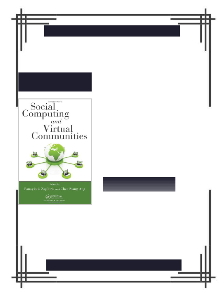 Social Computing and Virtual Communities 1st Edition Panayiotis ...