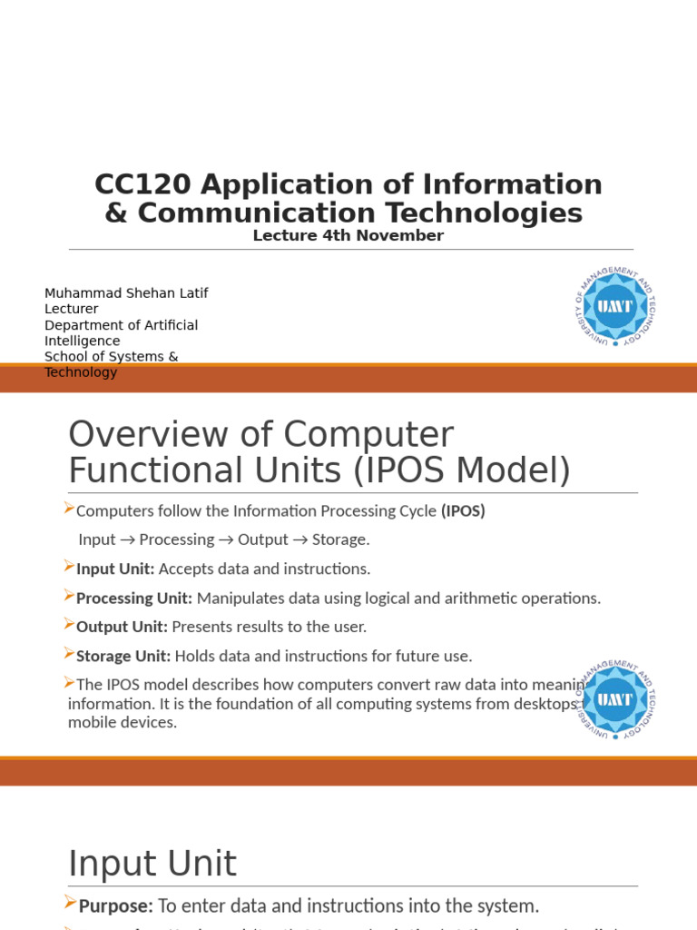 Lecture 04 Nov CC120 App of ICT | PDF | Computer Data Storage ...