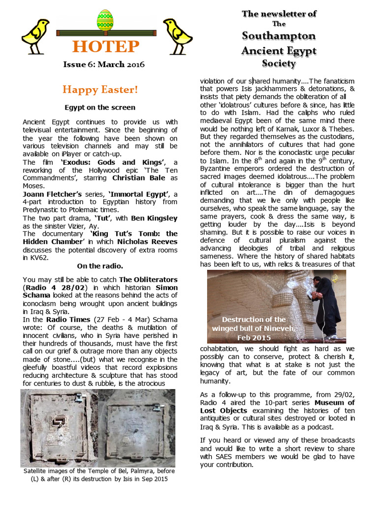 Hotep March 16 | PDF | Tutankhamun | Ancient Egypt