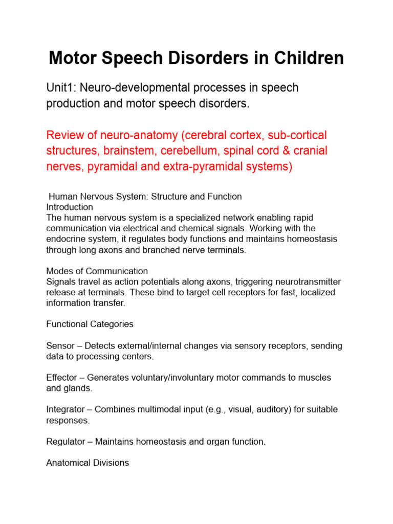 Motor Speech Disorders in Children (1) | PDF | Motor Neuron | Spinal Cord