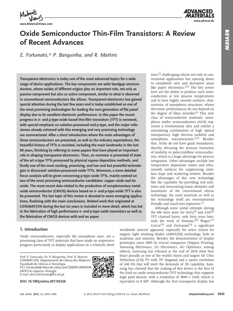 3Advanced Materials - 2012 - Fortunato - Oxide Semiconductor Thin‐Film ...