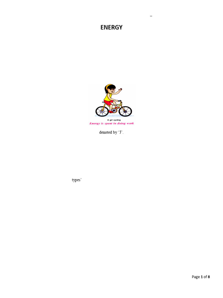 7 Energy Study Material | PDF | Calorie | Potential Energy