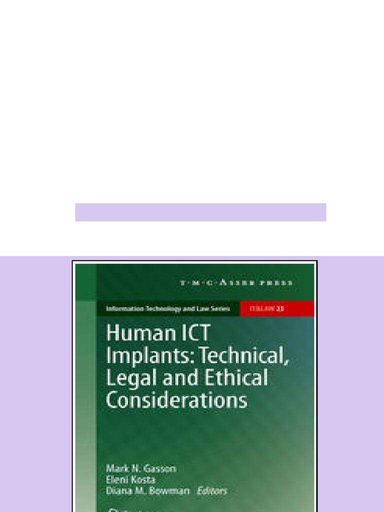 (Ebook) Human ICT Implants: Technical, Legal and Ethical Considerations ...