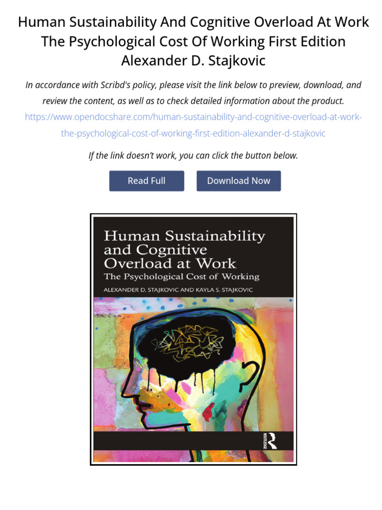 Human Sustainability and Cognitive Overload at Work The Psychological ...