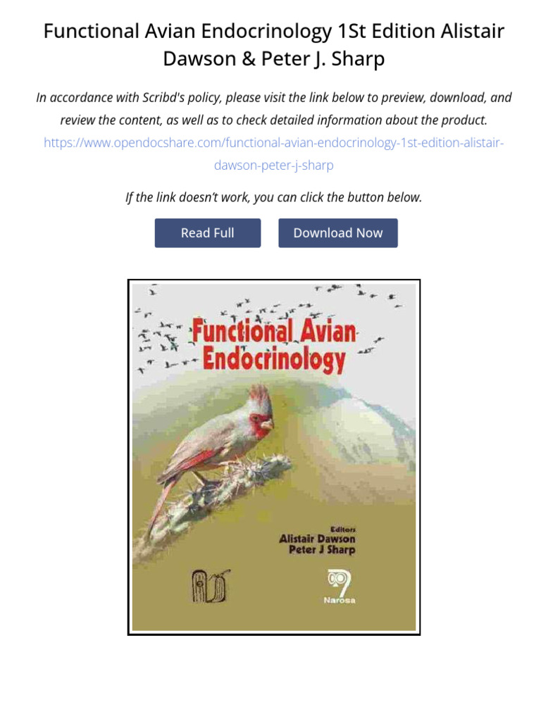 Functional Avian Endocrinology 1st Edition Alistair Dawson & Peter J ...