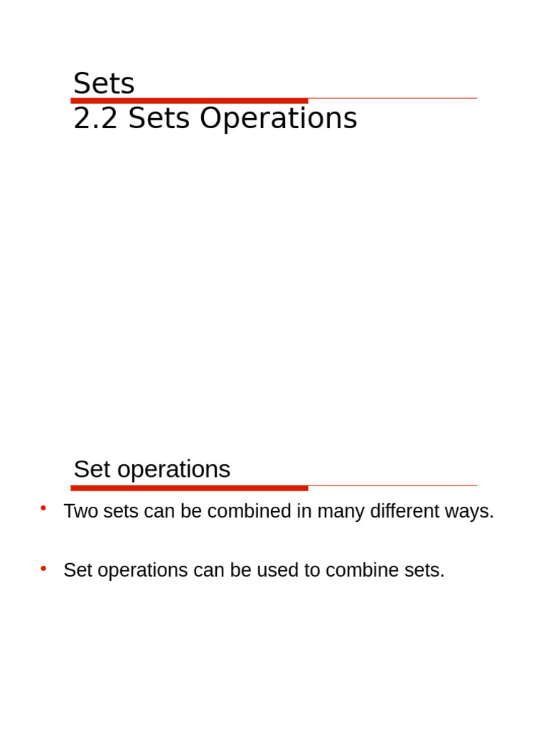 Set Operations: Union, Intersection, Difference | PDF | Intersection ...