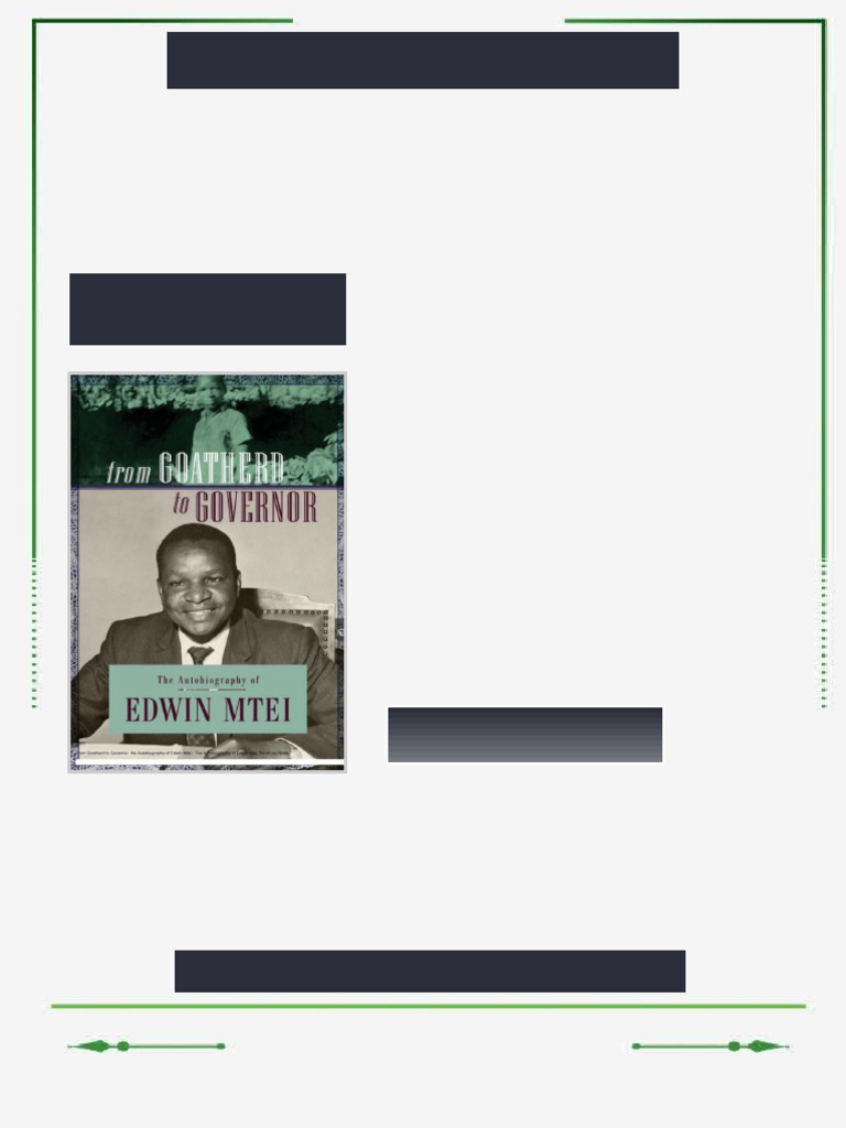 From Goatherd to Governor the Autobiography of Edwin Mtei The ...