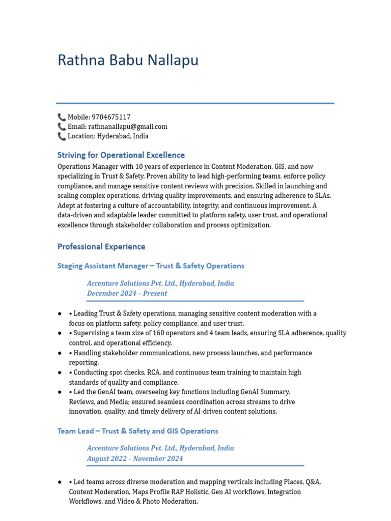 Rathna Nallapu Resume | PDF | Geographic Information System | Quality ...