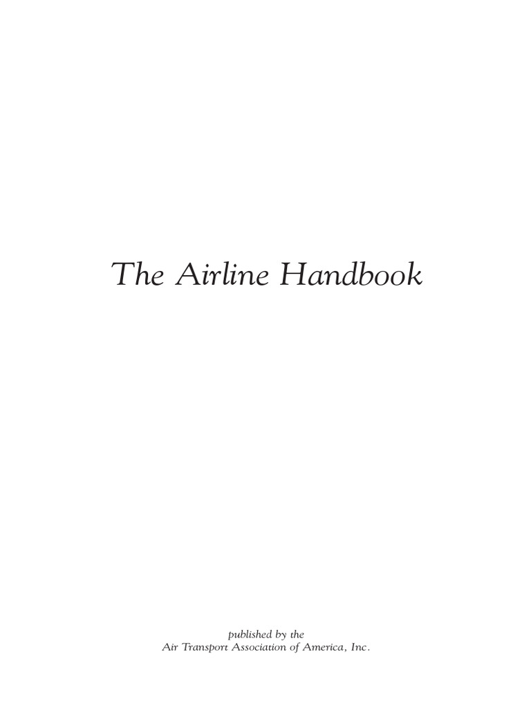 Airline Handbook | PDF | United States Government Role In Civil ...