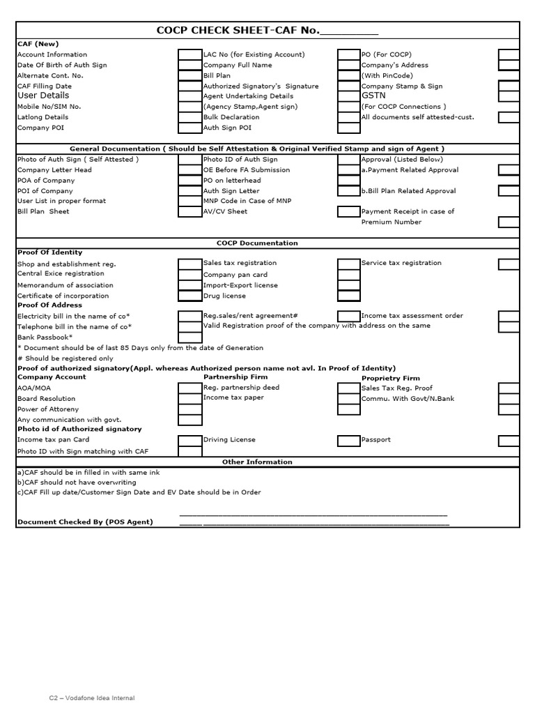 COCP Documentation Checklist and Requirements | PDF | Identity Document ...