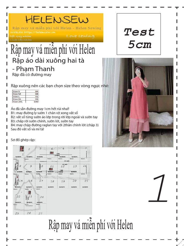 Áo dài xuông hai tà Phạm Thanh - A4 | PDF
