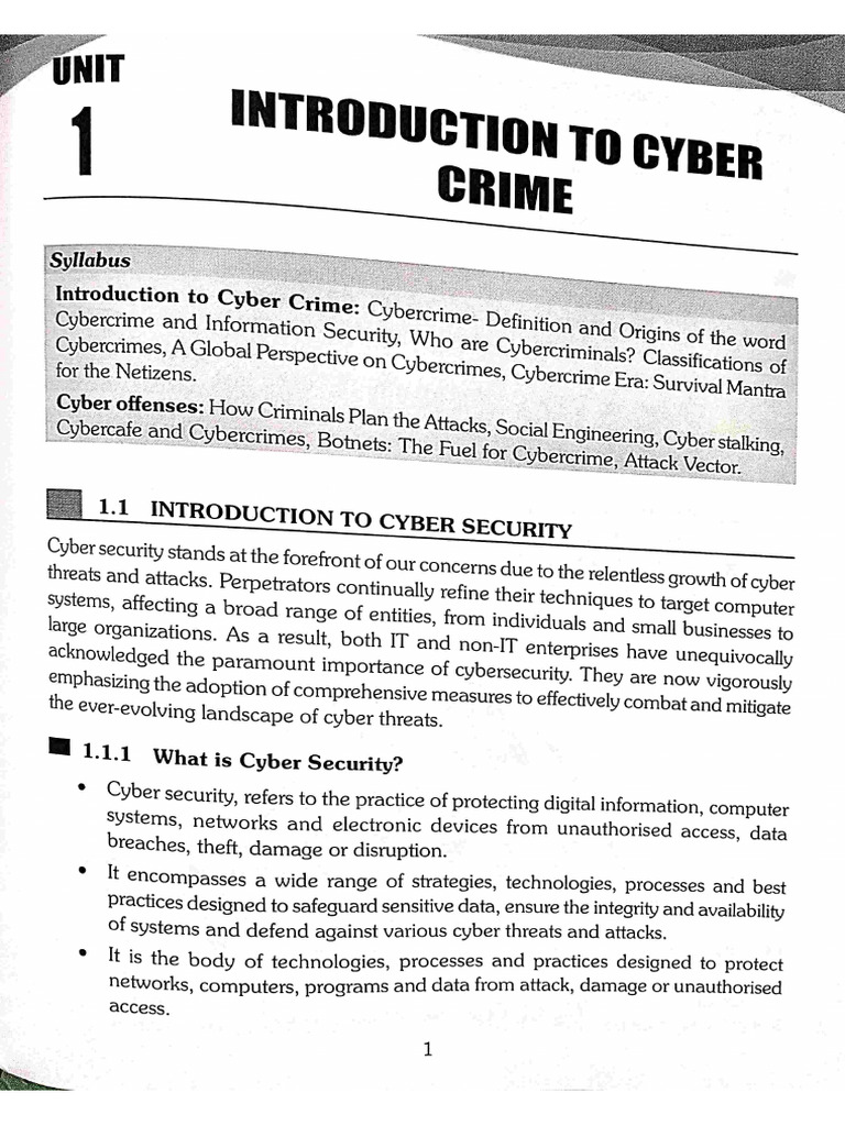 Cyber_security Unit 1 | PDF