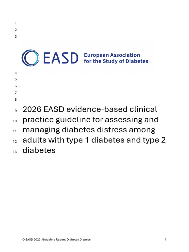 Final-Draft_EASD-Diabetes-Distress-Guideline | PDF | Diabetes | Major ...