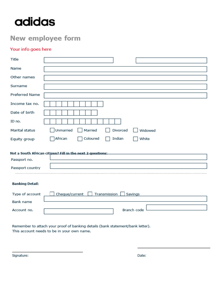 New Joiner Take-On Form Updated | PDF