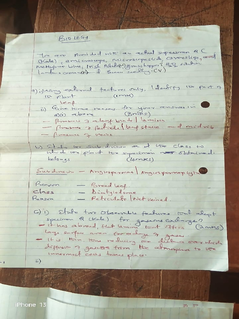 Biology Paper Three (Cobra 1) | PDF