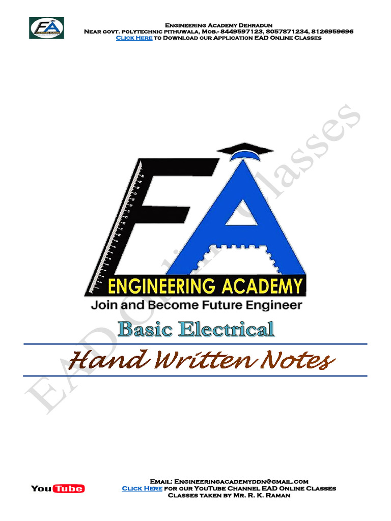 Basic Electrical Raman Sir New | PDF