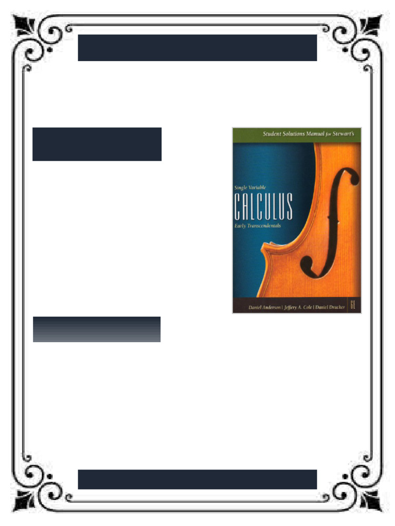 Student Solutions Manual for Stewart s Single Variable Calculus Early Transcendentals 6th ...