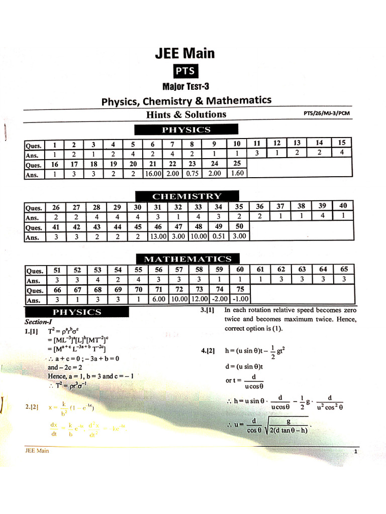 Answer Key of Test Series 03(23!12!2025) | PDF