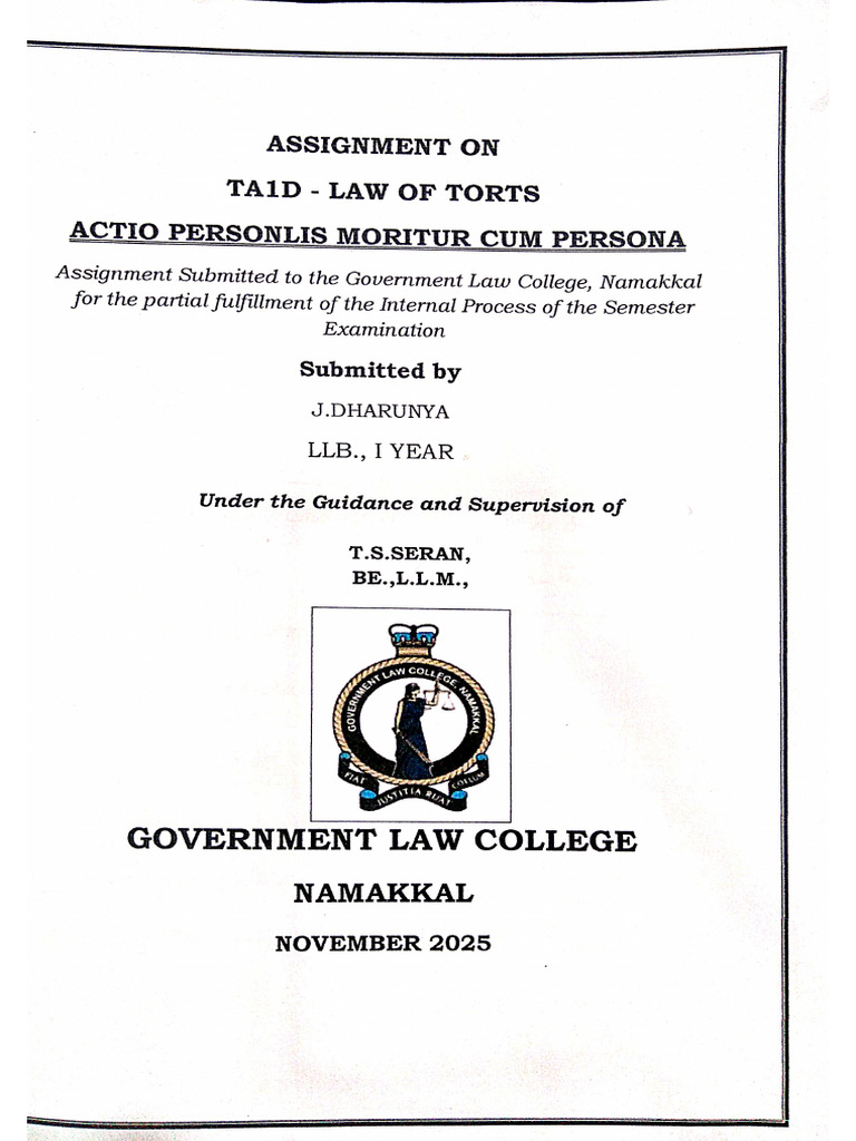 Actio Personlis Mortur Cum Persona | PDF
