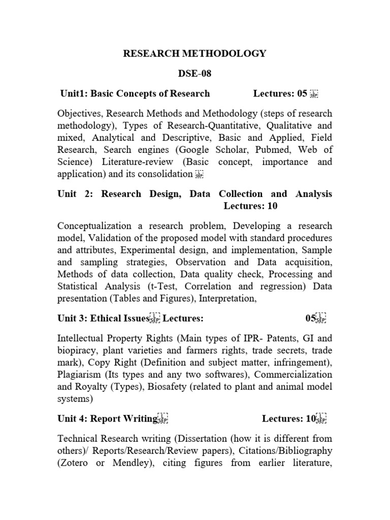 Research Methodology Botany Syllabus 2025 FINAL | PDF | Methodology | Data