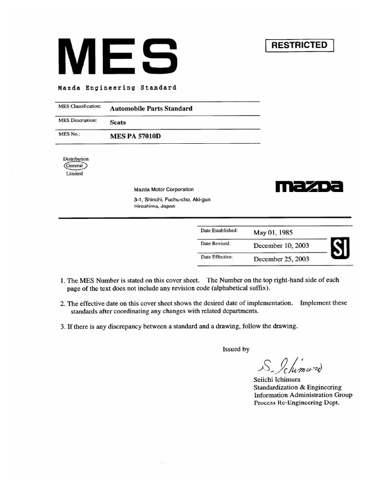 Mes Pa 57010d-Seats | PDF