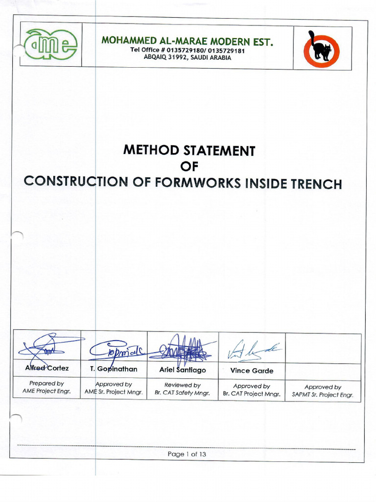 MS For Construction of Formworks | PDF