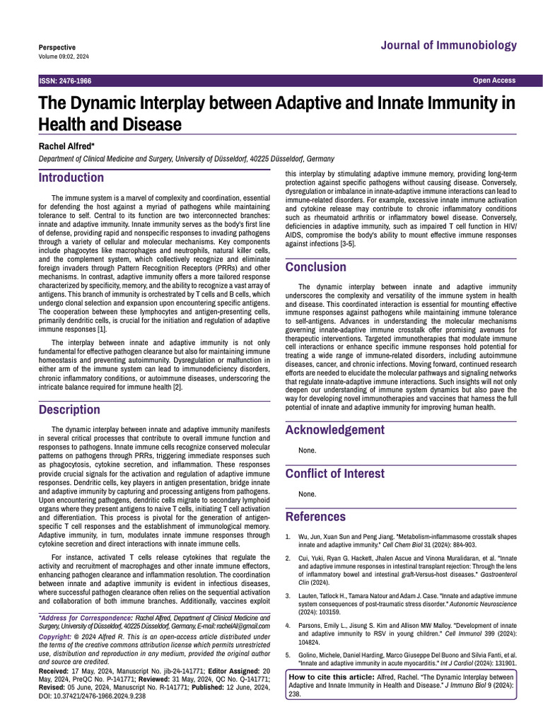Innate vs. Adaptive Immunity Explained | PDF | Immune System | Adaptive ...
