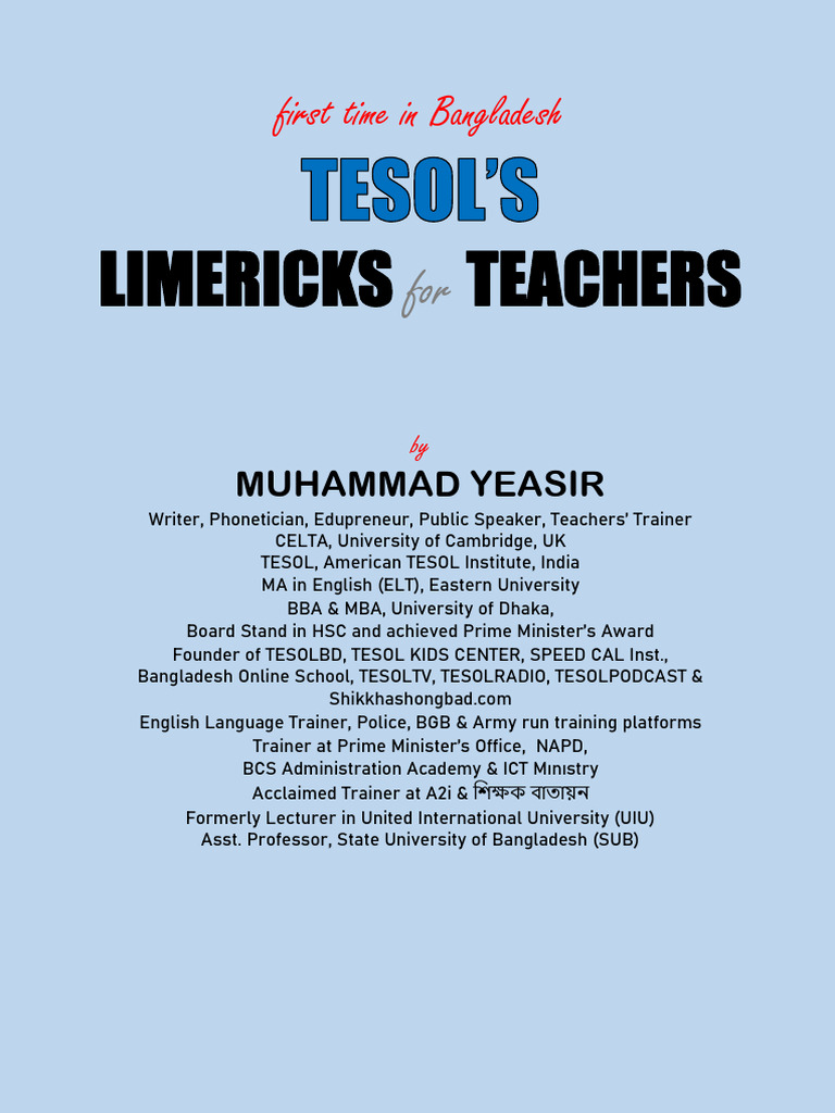 Tesol's Limericks | PDF | English As A Second Or Foreign Language | Phonics