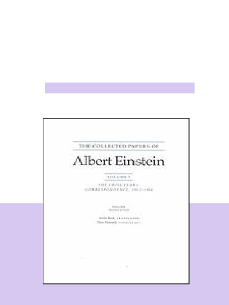 Collected Papers Vol13 Correspondence 19221923 Einstein No Waiting Time ...